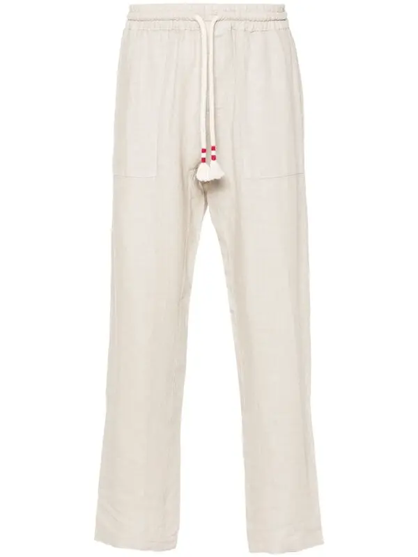 MC2 SAINT BARTH Straight-leg Linen Trousers - Neutrals