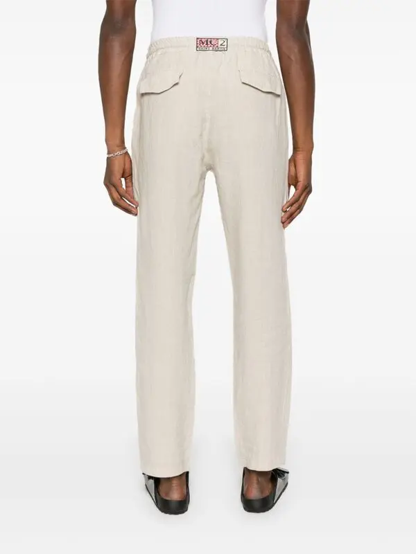 MC2 SAINT BARTH Straight-leg Linen Trousers - Neutrals