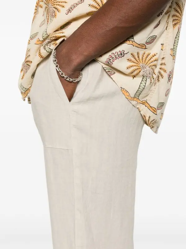MC2 SAINT BARTH Straight-leg Linen Trousers - Neutrals