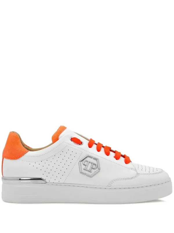 Philipp Plein Leather Sneakers With Logo Plaque