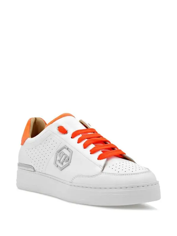 Philipp Plein Leather Sneakers With Logo Plaque