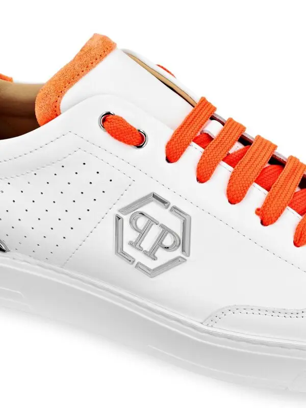 Philipp Plein Leather Sneakers With Logo Plaque