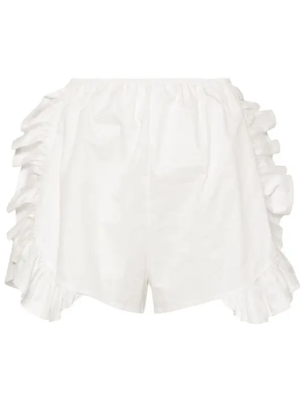 IOANA CIOLACU Peony Ruffle-trim Shorts - White