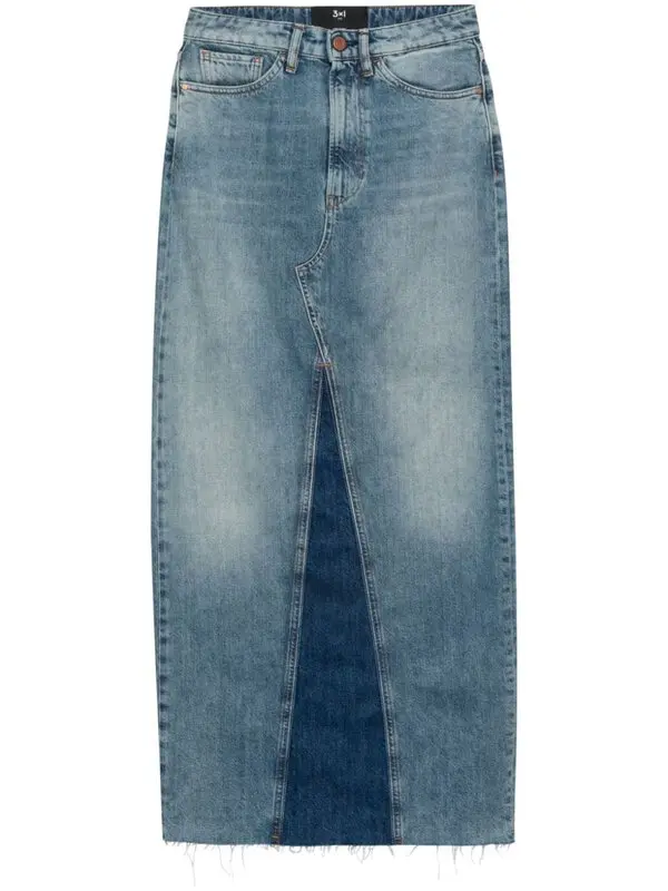 3x1 Charlotte Denim Midi Skirt