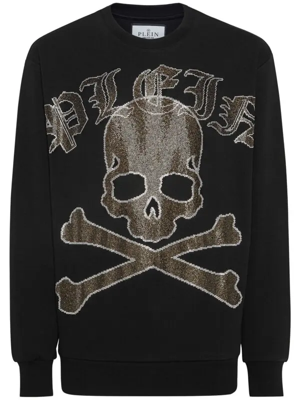 Philipp Plein Rhinestone-embellished Sweatshirt - Black