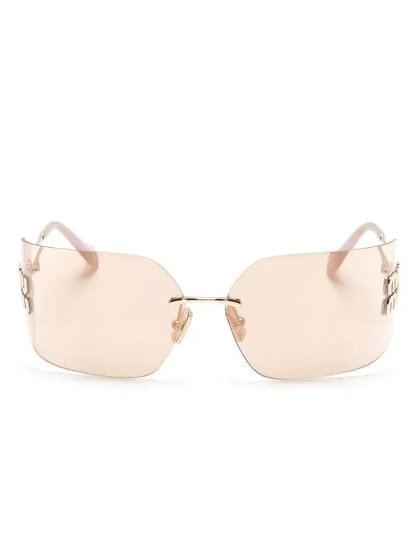 Miu Miu Logo-plaque Wraparound Sunglasses