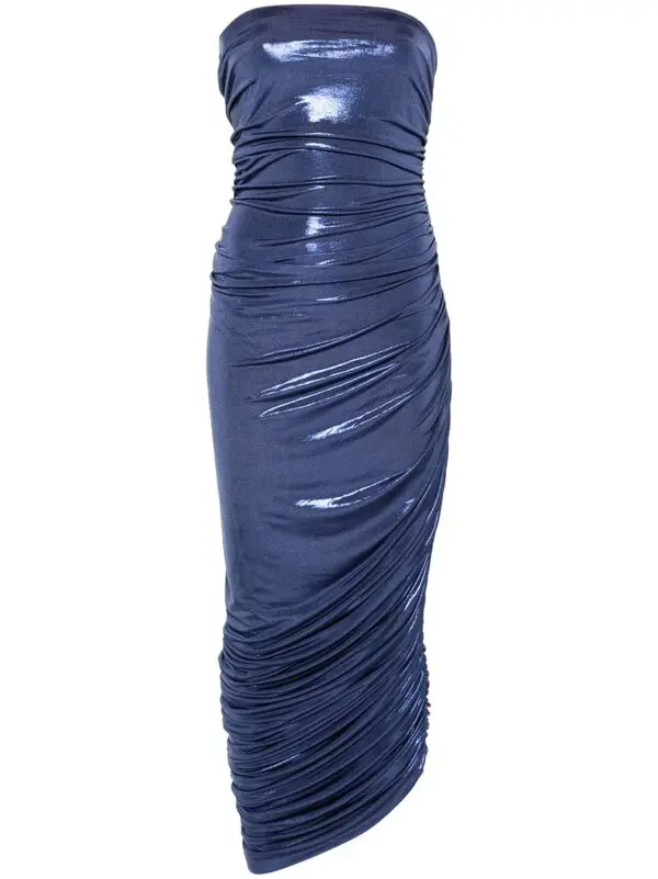 Norma Kamali Diana Strapless Gown - Blue
