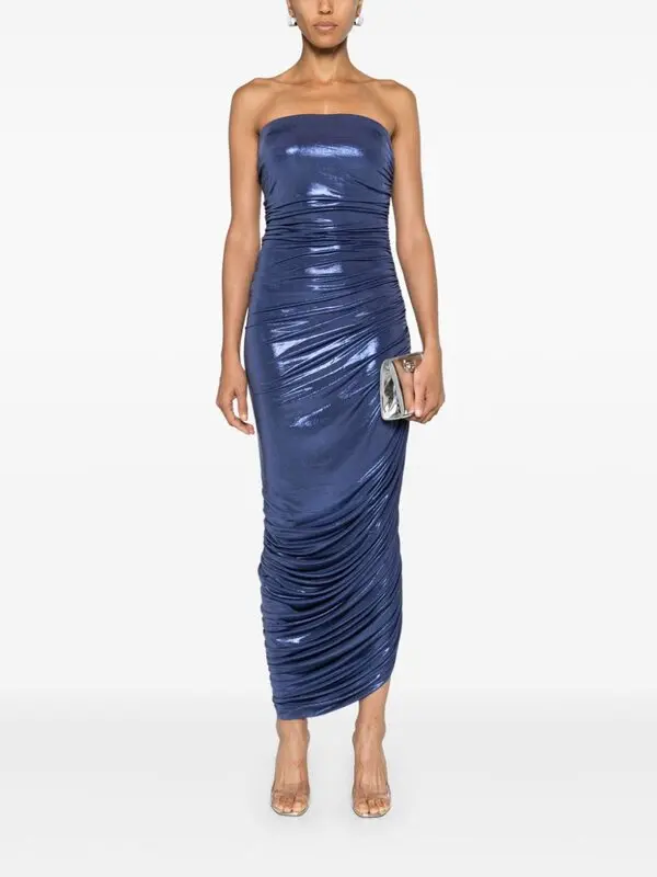 Norma Kamali Diana Strapless Gown - Blue