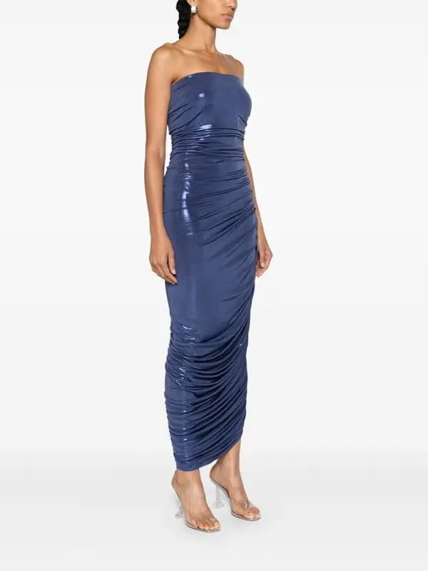 Norma Kamali Diana Strapless Gown - Blue