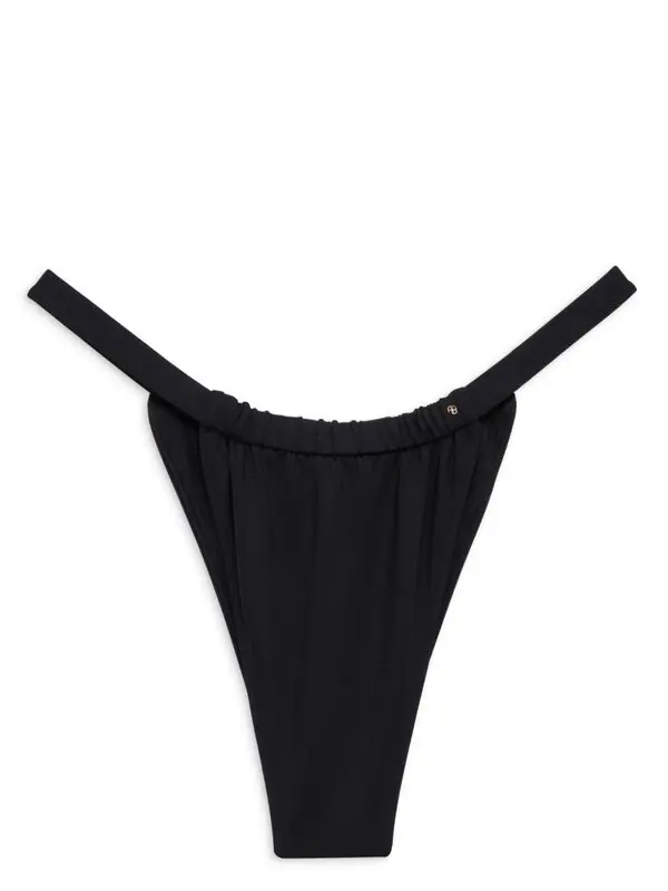 ANINE BING Milani Ruched Bikini Bottom - Black