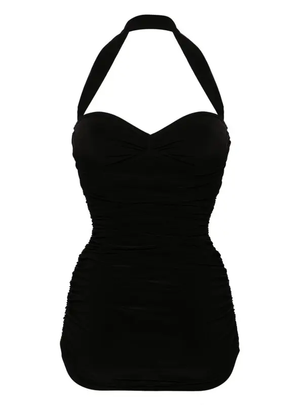 Norma Kamali Bill Ruched Swimsuit - Black