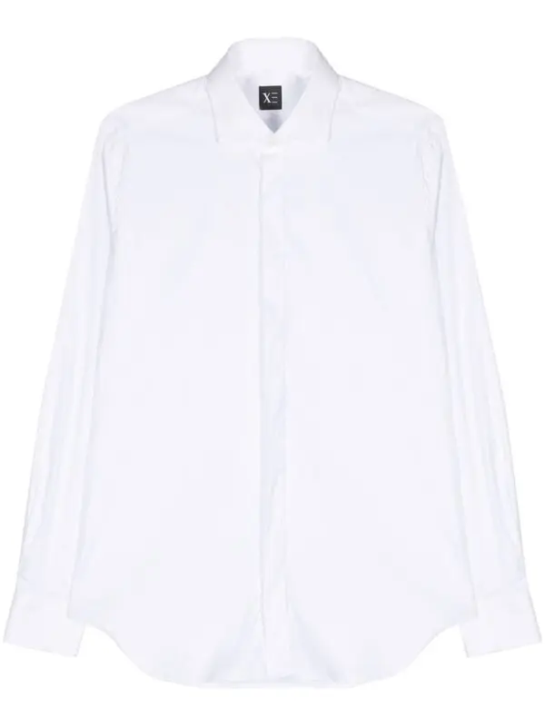 XACUS Cutaway-collar Poplin Shirt - White