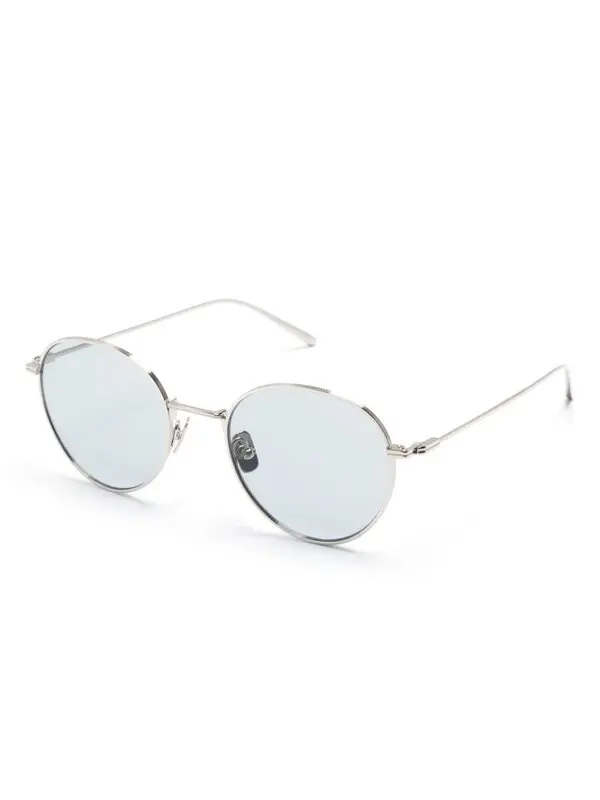 TOTEME Logo-engraved Round-frame Sunglasses - Silver