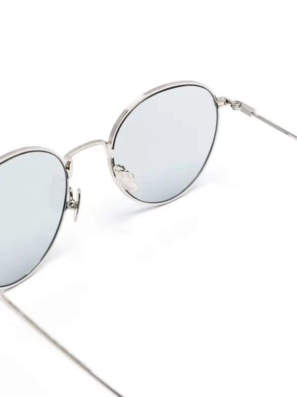 TOTEME Logo-engraved Round-frame Sunglasses - Silver