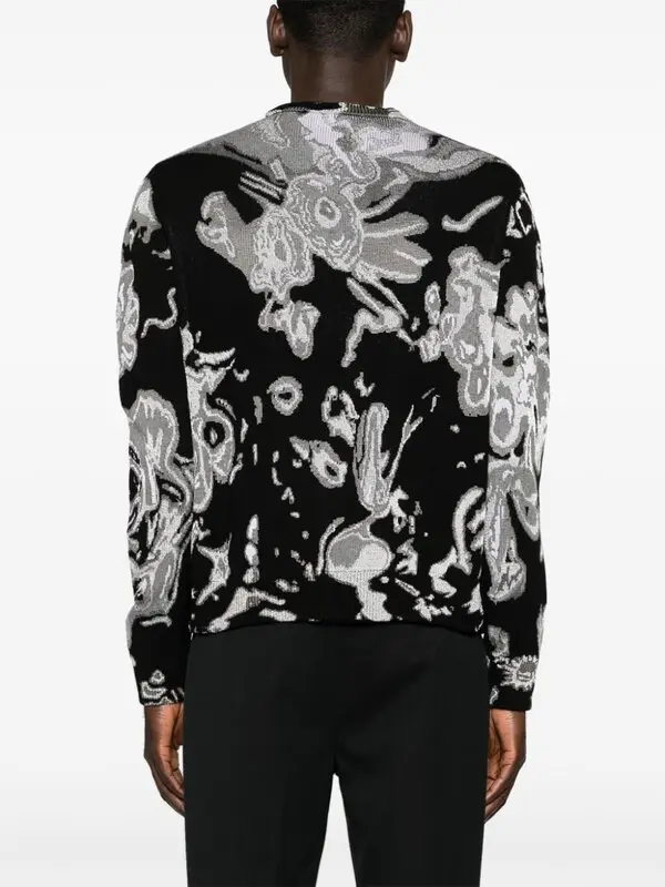 Alexander McQueen Abstract Pattern-jacquard Jumper