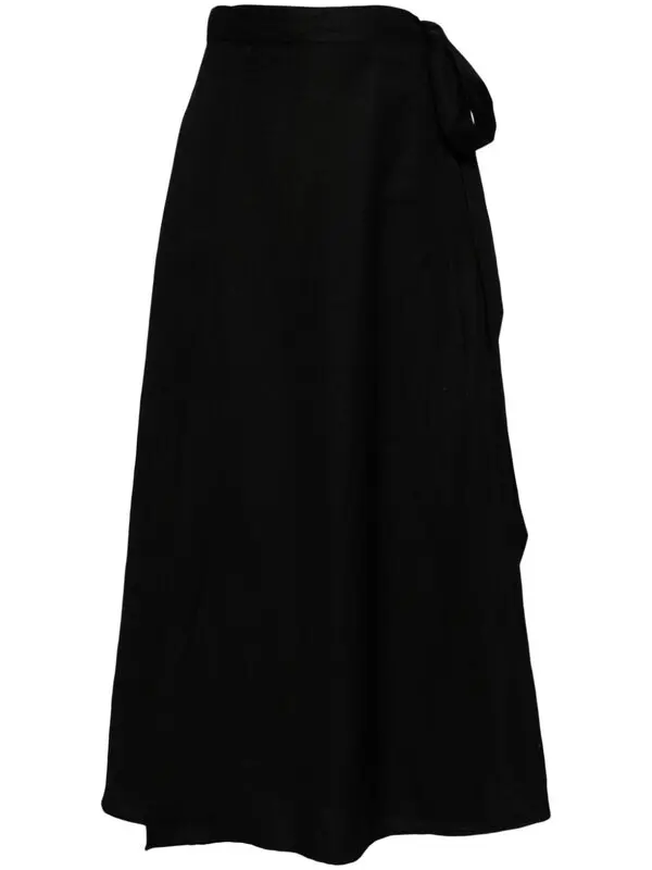 Voz Wrap Around Maxi Skirt - Black