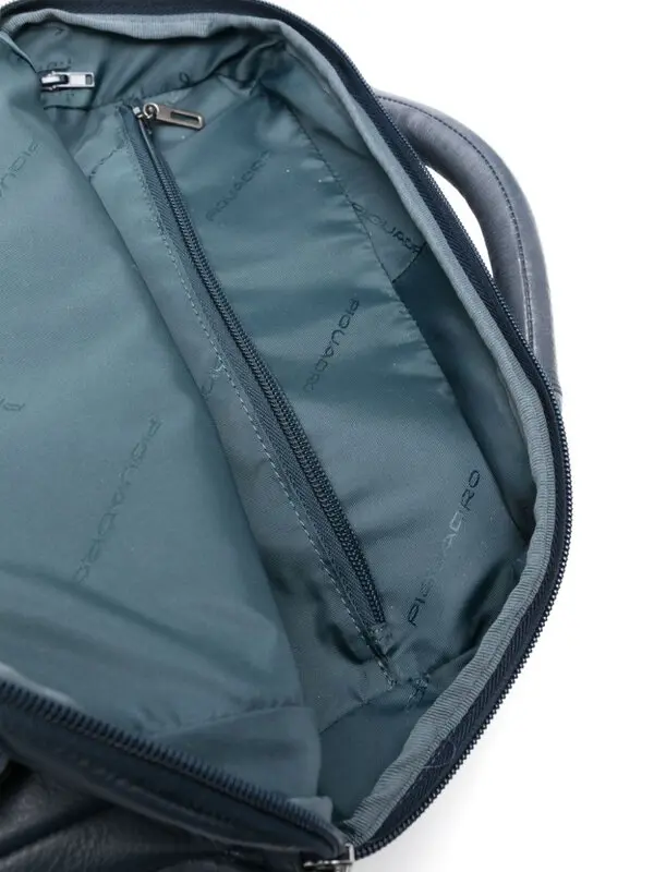 PIQUADRO Akron Leather Backpack - Blue