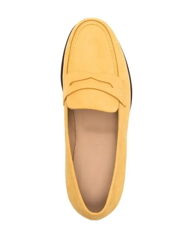 SCAROSSO Austin Leather Loafers - Yellow