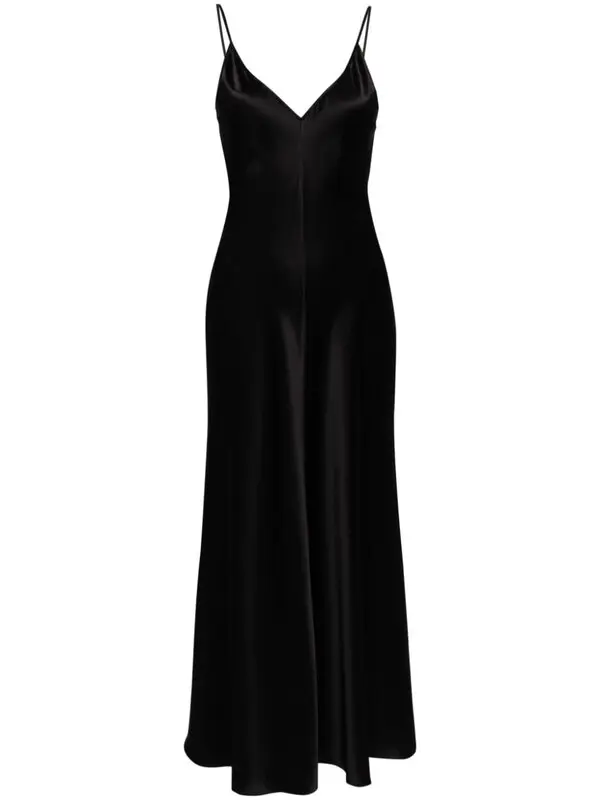 Voz V-neck Slip Dress - Black
