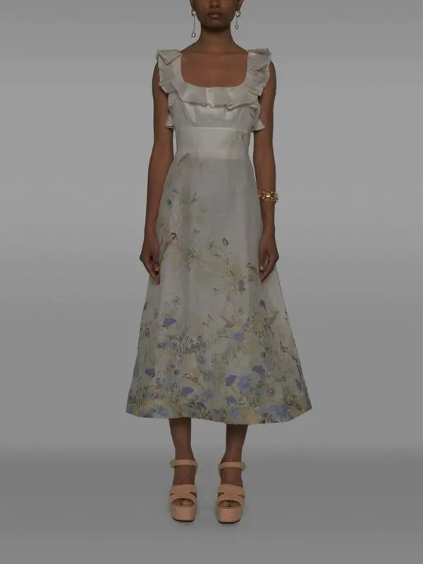 Zimmermann Harmony Botanical-Print Midi Dress In Neutrals - 58% Off |  Editorialist