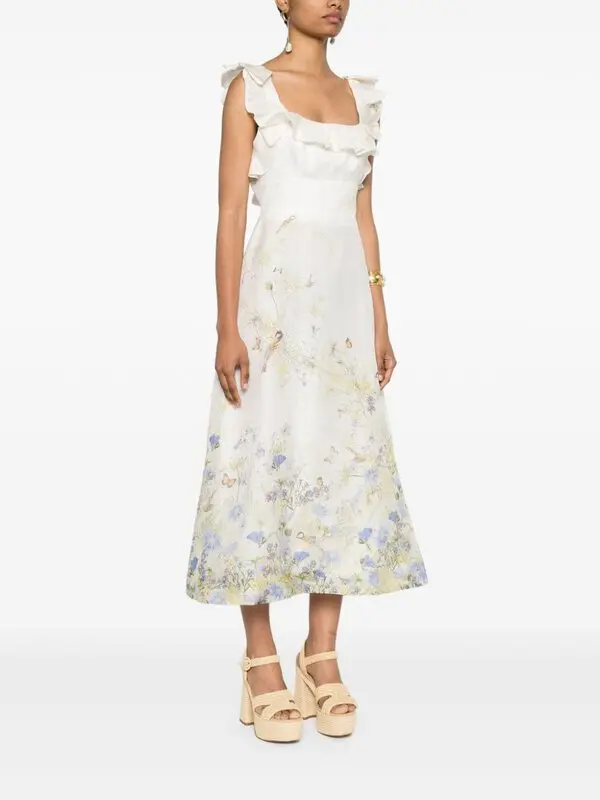 Zimmermann Harmony Botanical-print Midi Dress