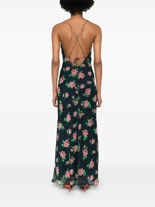 ROTATE BY BIRGER CHRISTENSEN Rose-print Maxi Dress