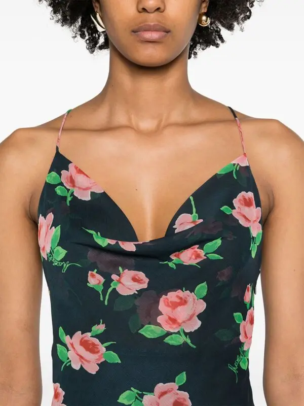 ROTATE BY BIRGER CHRISTENSEN Rose-print Maxi Dress