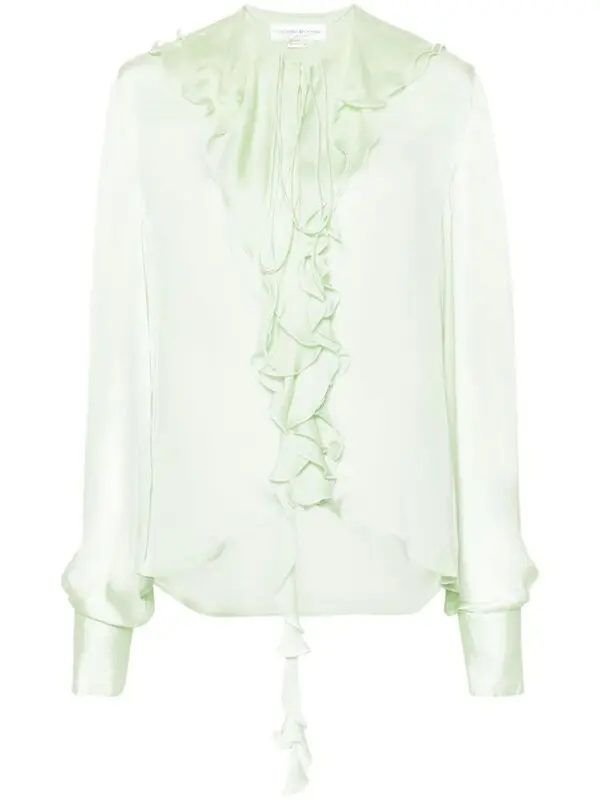 Victoria Beckham Ruffled Semi-sheer Shirt