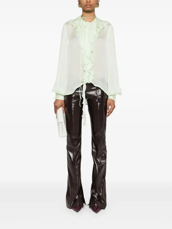Victoria Beckham Ruffled Semi-sheer Shirt