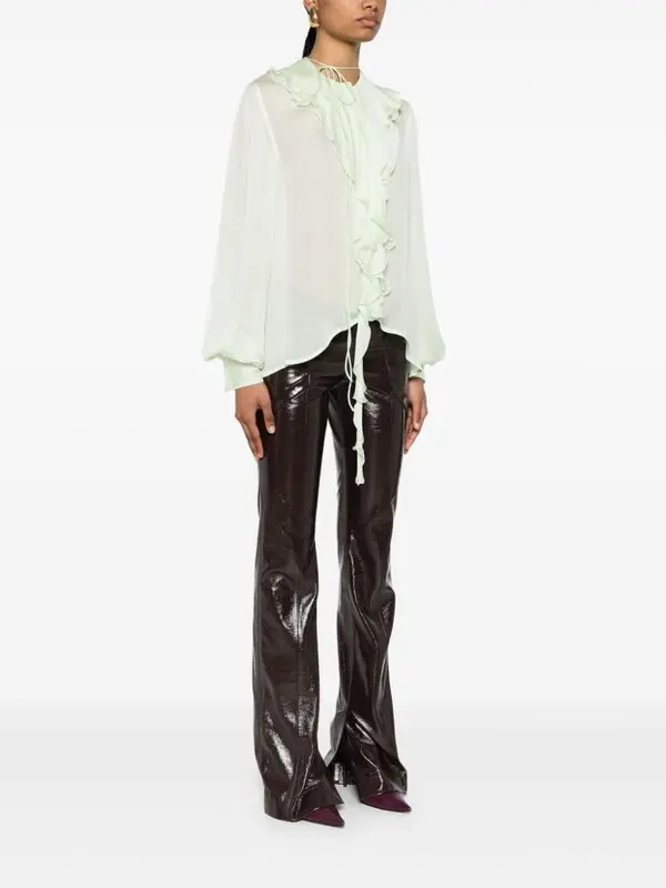 Victoria Beckham Ruffled Semi-sheer Shirt