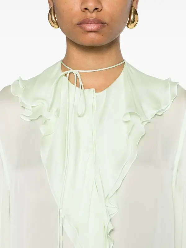 Victoria Beckham Ruffled Semi-sheer Shirt