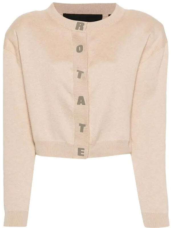 ROTATE BY BIRGER CHRISTENSEN Logo-lettering Cardigan - Neutrals