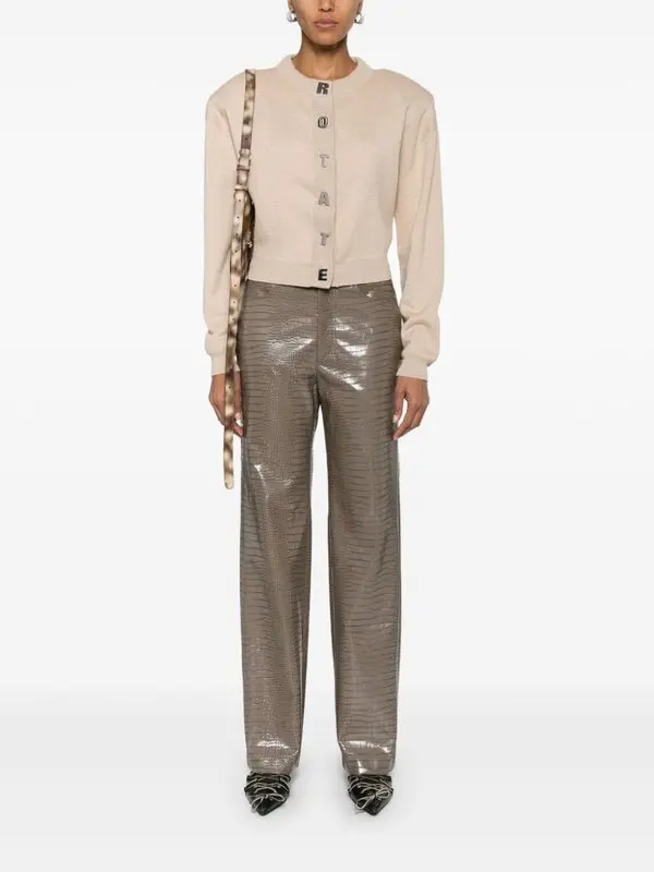 ROTATE BY BIRGER CHRISTENSEN Logo-lettering Cardigan - Neutrals