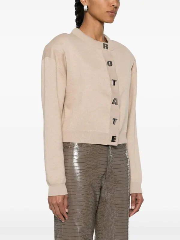 ROTATE BY BIRGER CHRISTENSEN Logo-lettering Cardigan - Neutrals