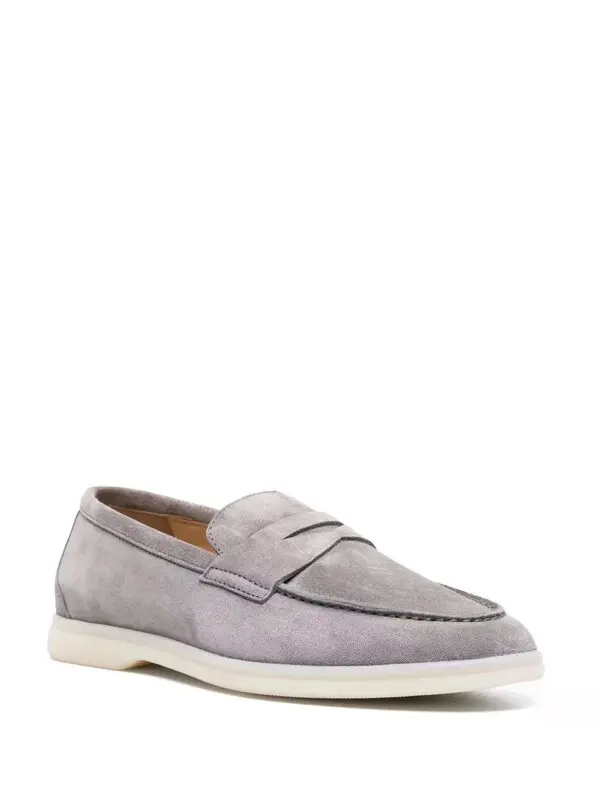 SCAROSSO Luciana Suede Loafers - Grey