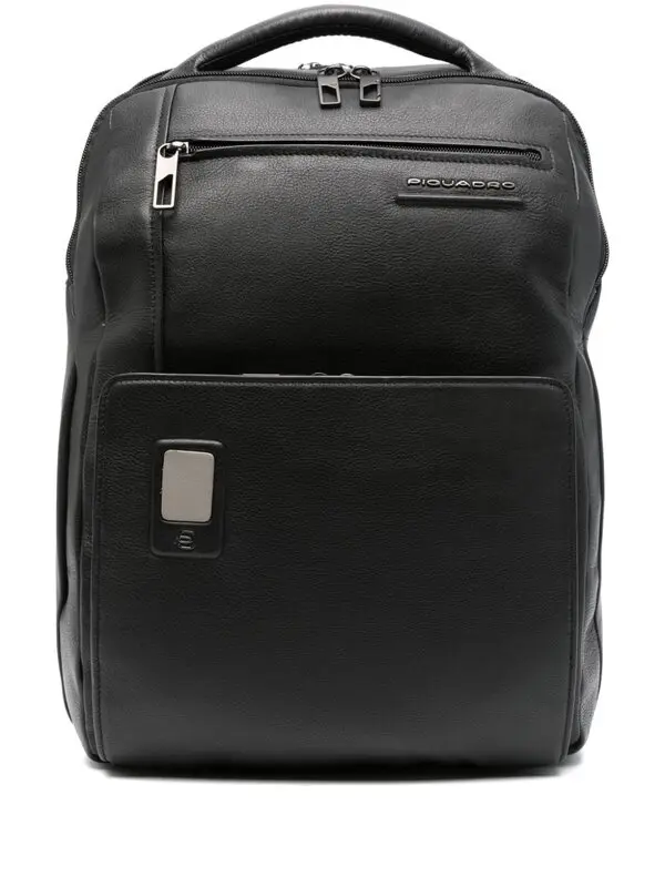 PIQUADRO Akron Leather Backpack - Black