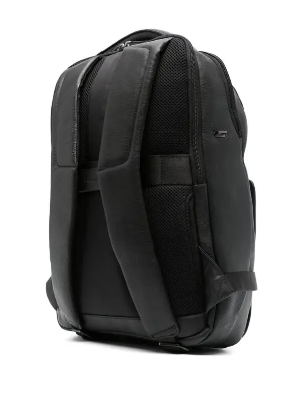 PIQUADRO Akron Leather Backpack - Black