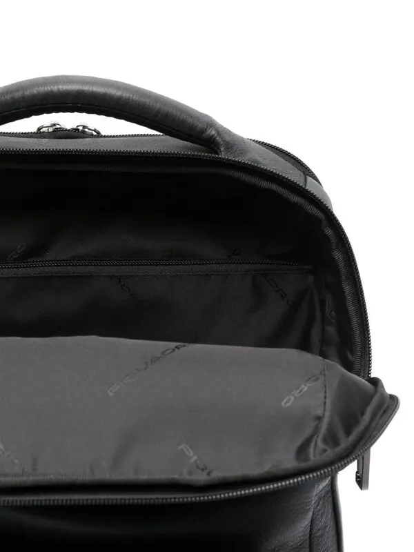 PIQUADRO Akron Leather Backpack - Black