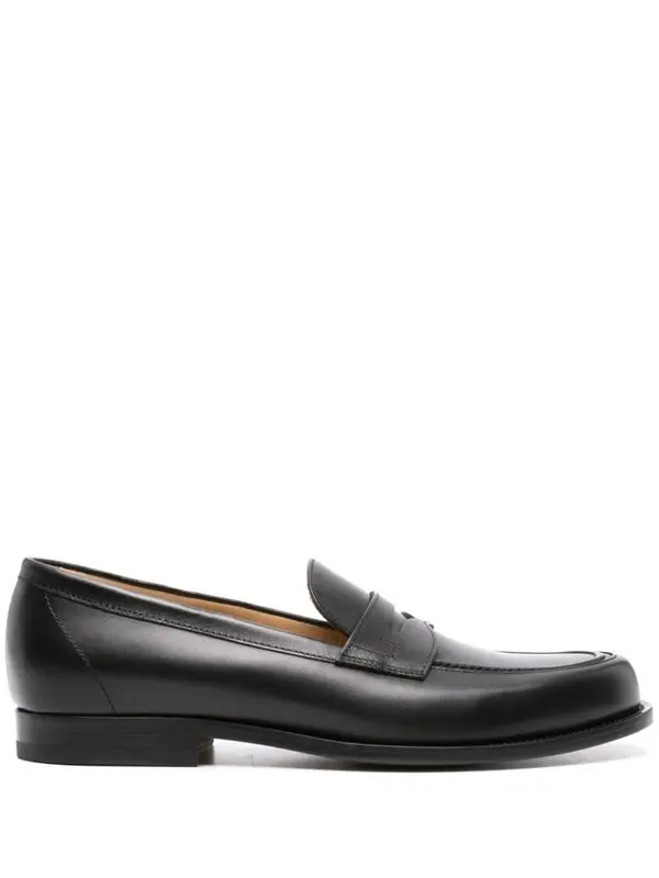 SCAROSSO Austin Leather Loafers - Black