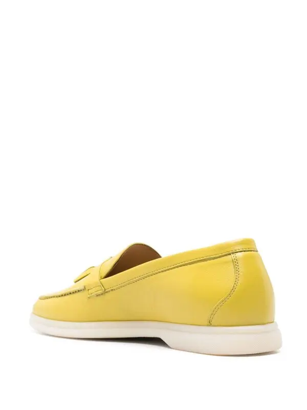 SCAROSSO Leandra Leather Loafers - Green