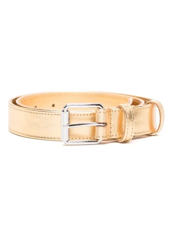 Comme Des Garçons Metallic Leather Belt - Gold