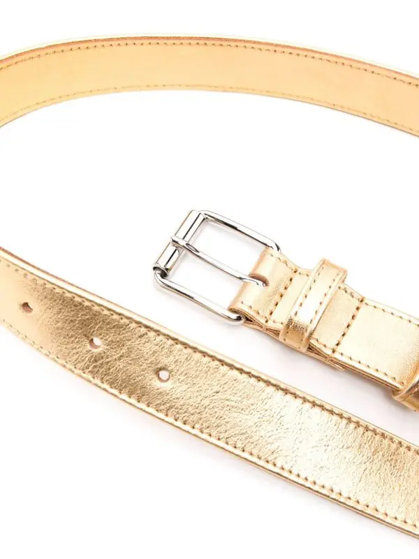 Comme Des Garçons Metallic Leather Belt - Gold