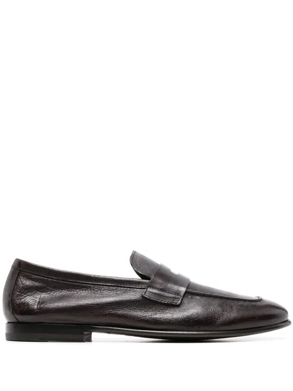 SCAROSSO Gregory Leather Loafers - Brown