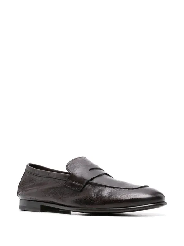 SCAROSSO Gregory Leather Loafers - Brown