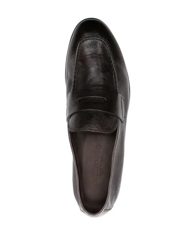 SCAROSSO Gregory Leather Loafers - Brown