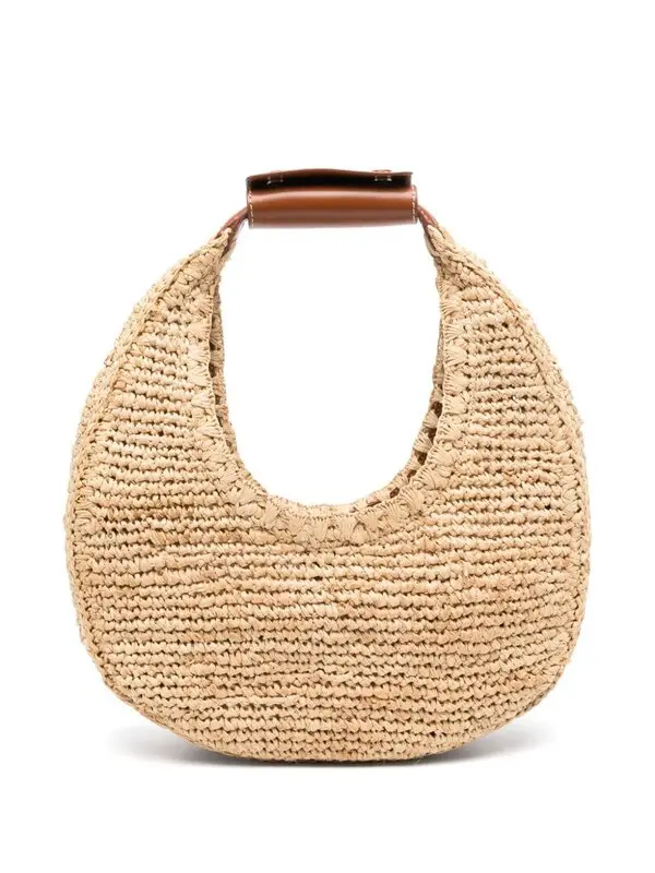 Staud Moon Raffia Tote Bag - Neutrals