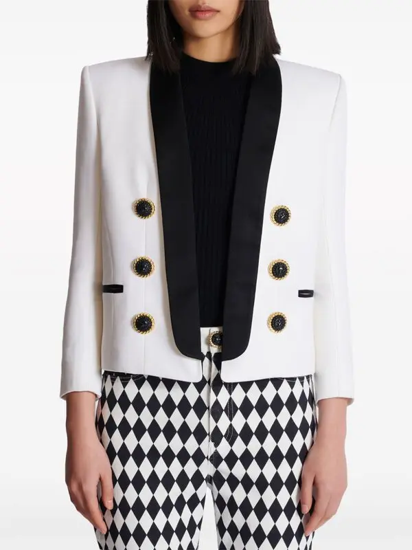 Balmain Open-front Wool Blazer
