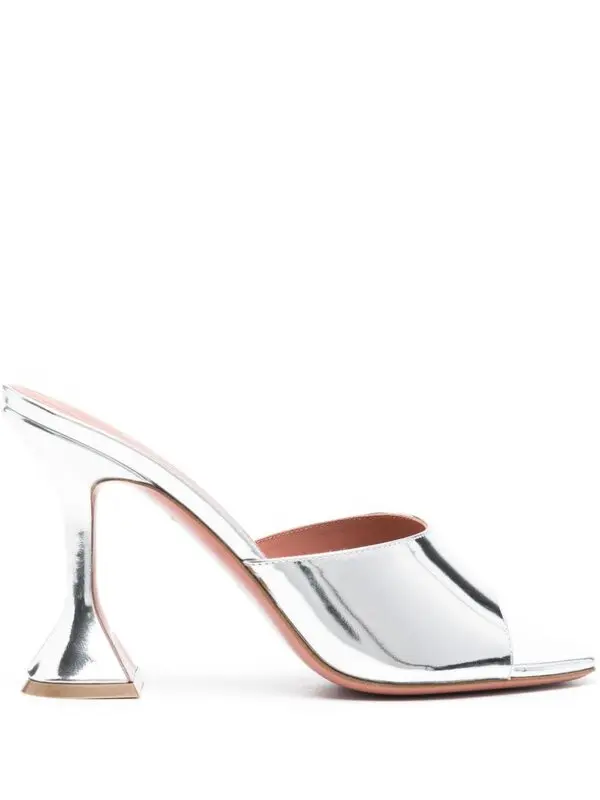 Amina Muaddi 95mm Lupita Sandals - Silver