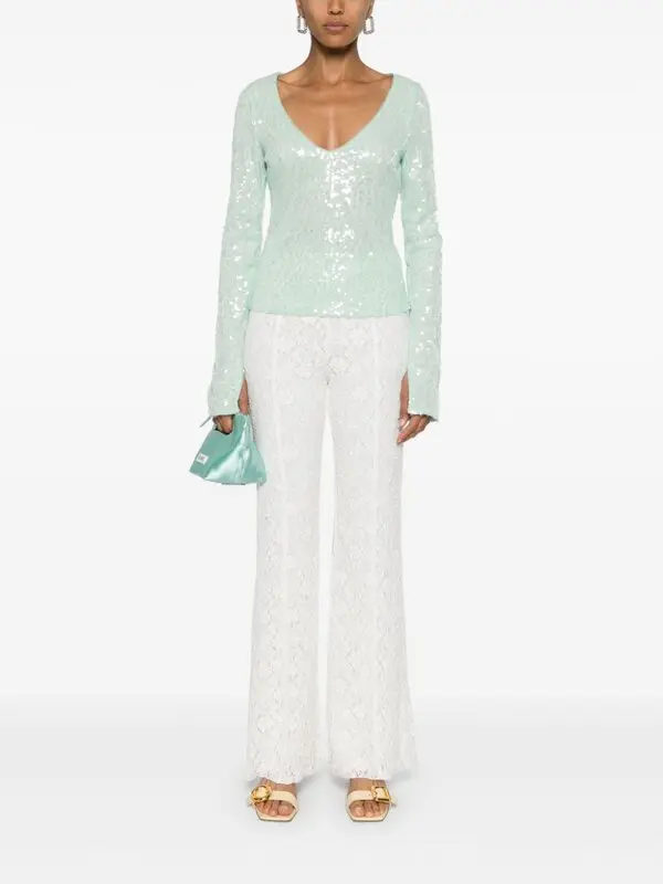 ROTATE BY BIRGER CHRISTENSEN Sequinned Mesh T-shirt