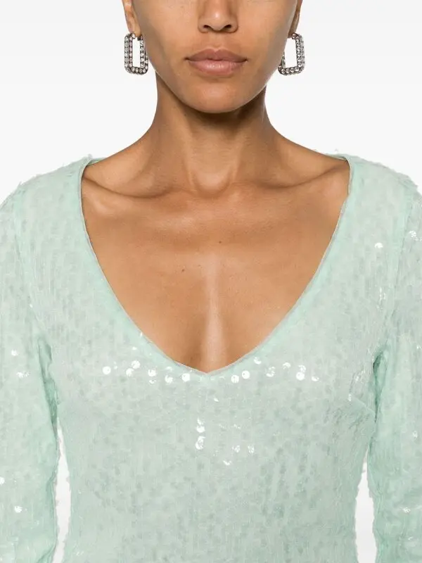 ROTATE BY BIRGER CHRISTENSEN Sequinned Mesh T-shirt